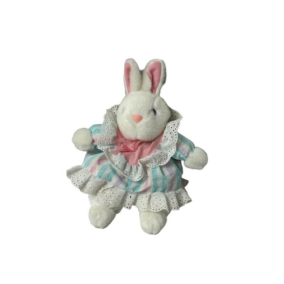 Commonwealth | Toys | Vintage Commonwealth Plush White Bunny Rabbit Wlace Bow Stuffed Animal ...